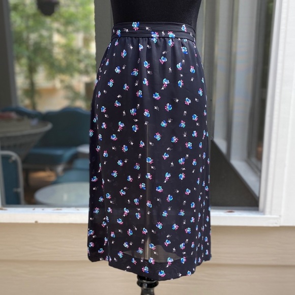 Vintage | Skirts | Vintage 8s Cottagecore Shear Floral Pencil Skirt ...